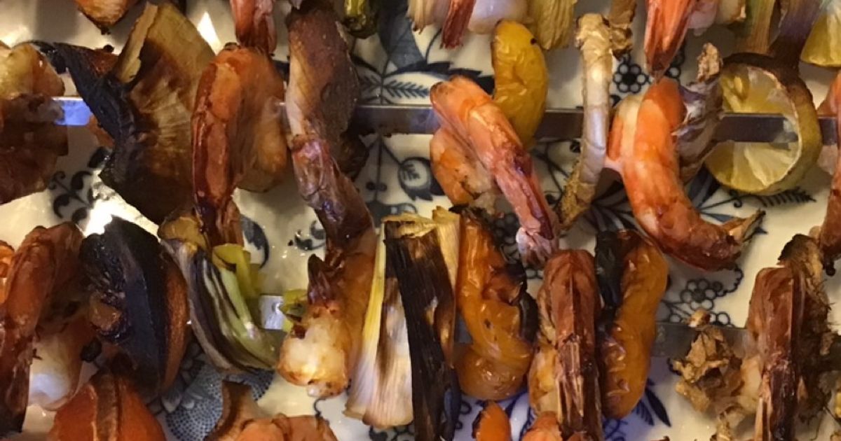 California Farm Skewered Prawns Recipe by Hobby Horseman