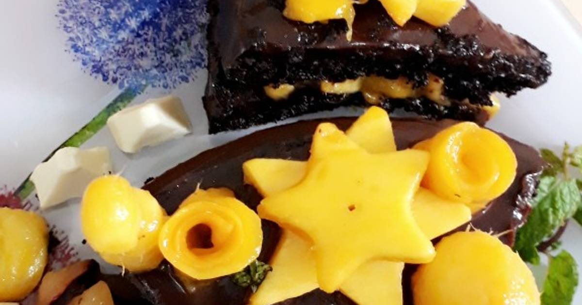 Mango & Chocolate cake Recipe by Sadia Alvi - Cookpad