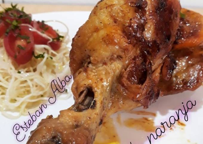 Pollo a la naranja en sartén de aluminio Receta de Esteban Alba- Cookpad