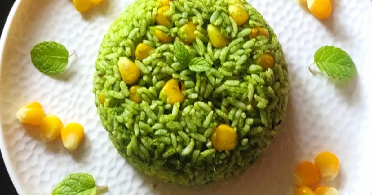 Corn palak rice Recipe by Suchitra S(Radhika S) - Cookpad