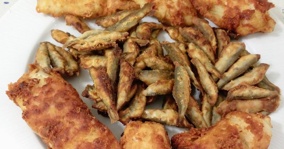Bacalao, boquerones y merluza frita Receta de Mari J.- Cookpad