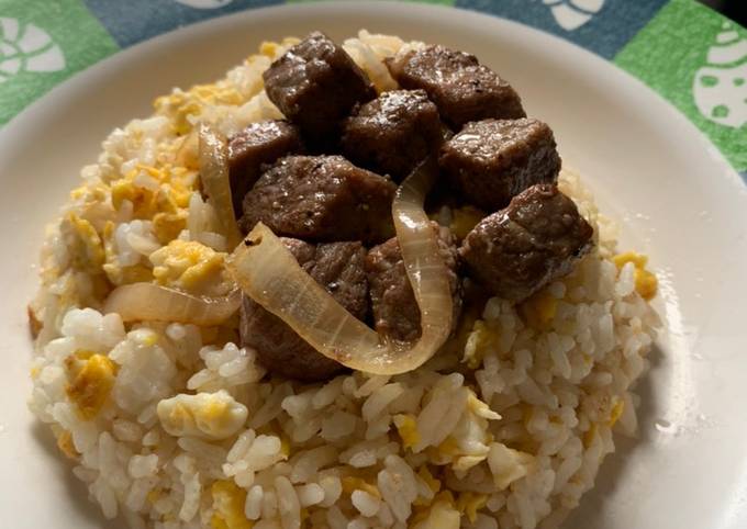 Resep Butter Rice with Saikoro Beef oleh FeryaniSasa - Cookpad