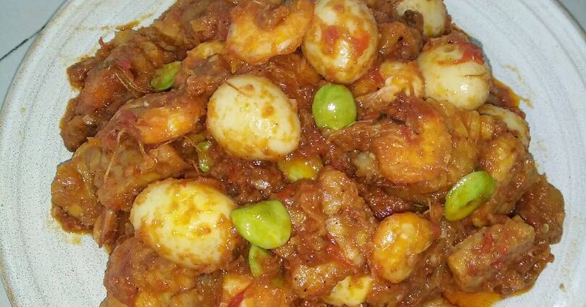 Resep Telor Puyuh Udang Balado Lezatto oleh ririn789 - Cookpad