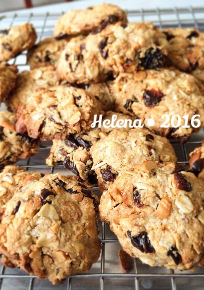Resep Oatmeal Cookies Sehat JTT (no mixer, terigu, butter) oleh Helena ...