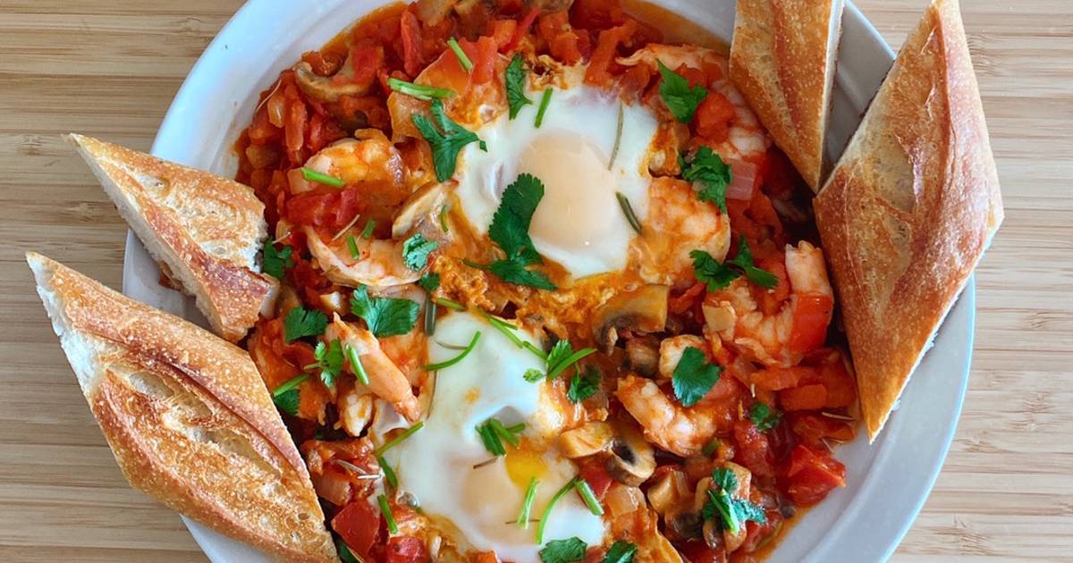 番茄蝦仁北非蛋 食譜與作法 by Jolin Chu - Cookpad