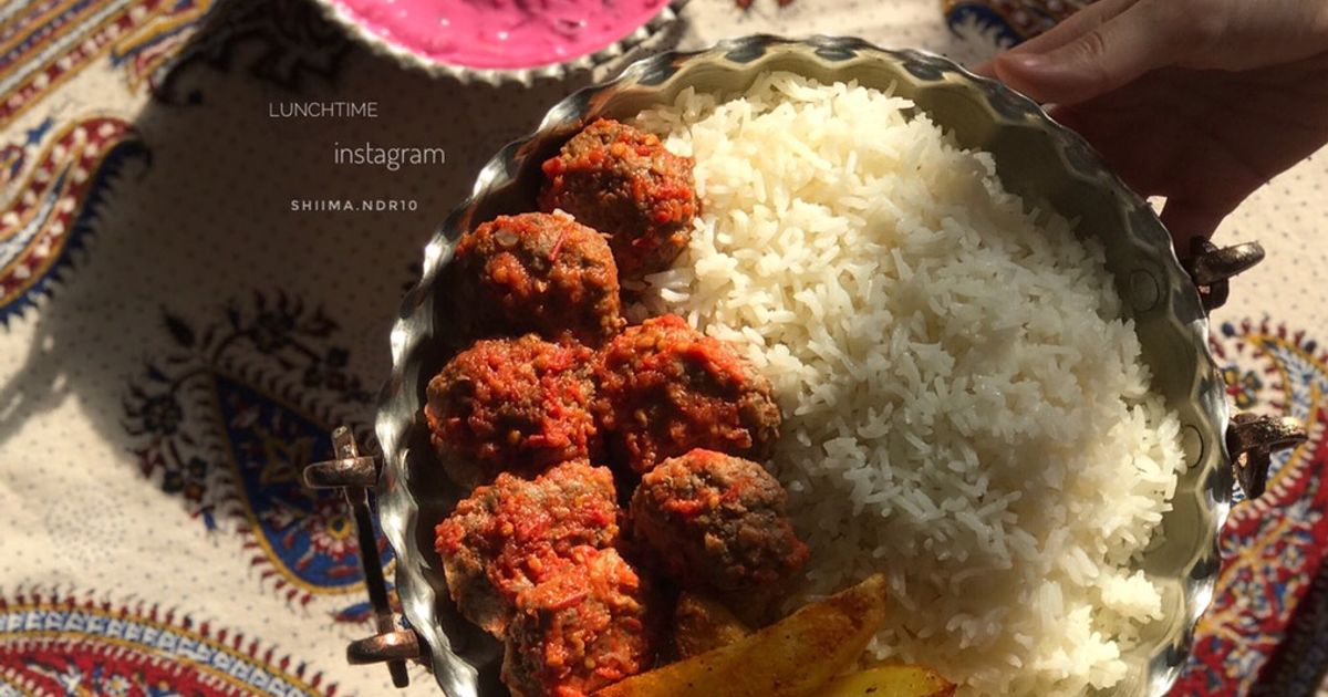 طرز تهیه كباب تابه ای، سيب زمينی تنوری، بورانی لبو ساده و خوشمزه توسط ...