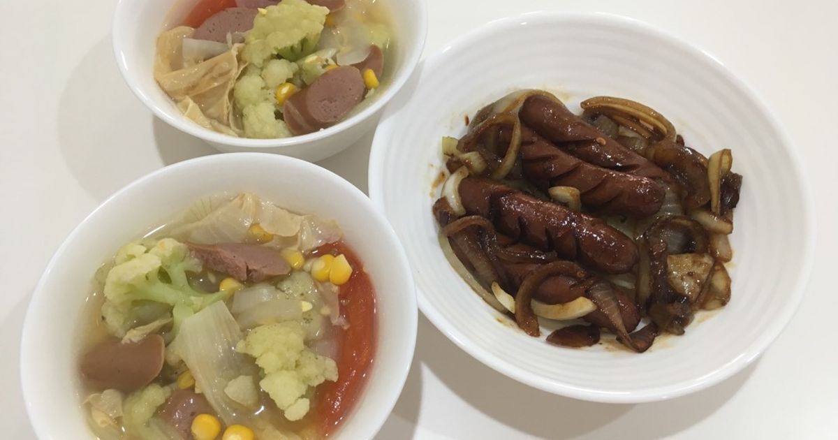 Resep 🍽 Menu Set: Tumis Sosis Bombay Dan Sup Sosis Aneka Sayur oleh ...