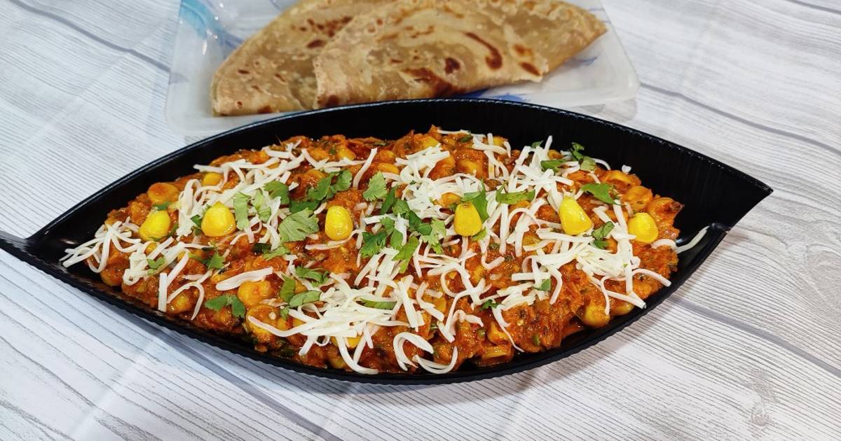 Cheesy Masala Corn Sabzi Recipe by Smruti Rana - Cookpad