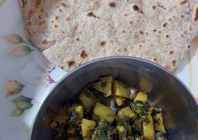Chapati with aloo methi Recipe by Parveen. kaur - Cookpad