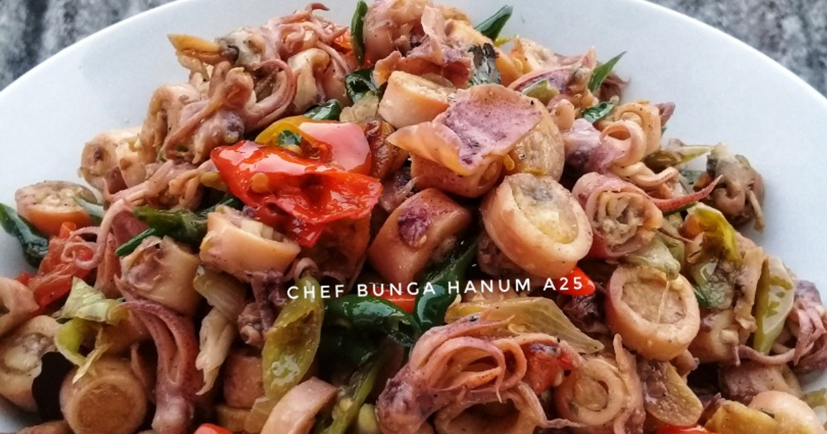 Resep Tumis Cumi Asin Pedas oleh Bunga.A25 - Cookpad