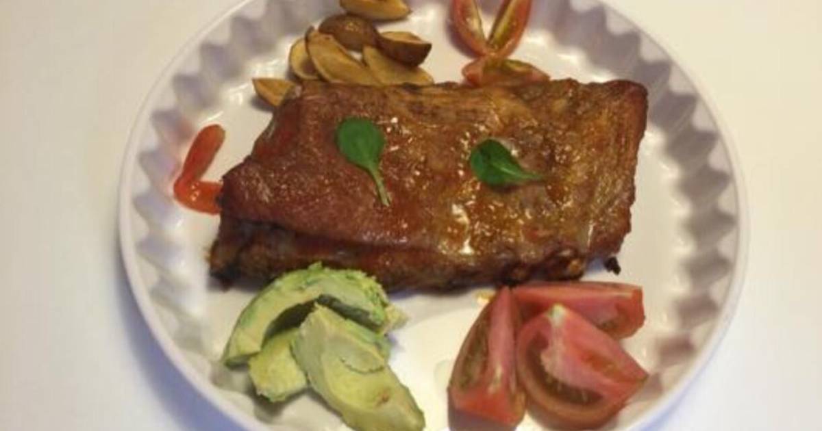 Costillar de cerdo al horno con salsa barbacoa Receta de Jose Chavez ...