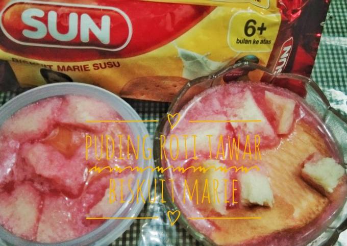 Resep Puding Roti Tawar biskuit Marie SUN MPASI 8 bulan oleh Moo Ngemil ...