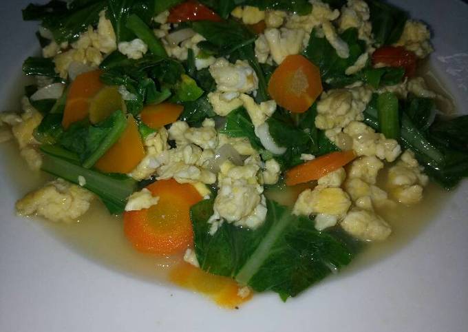 Resep Tumis Sawi Ijo Mix Telur Kriwil Pedas oleh prinsesta_etha - Cookpad