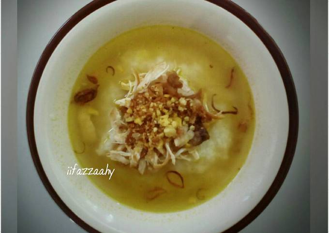 Resep Bubur ayam kuah kuning oleh Iifazzaahy - Cookpad