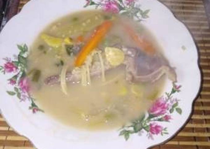 Sopa de morón con presas de carnero Receta de Mercedes Huaman Flores ...
