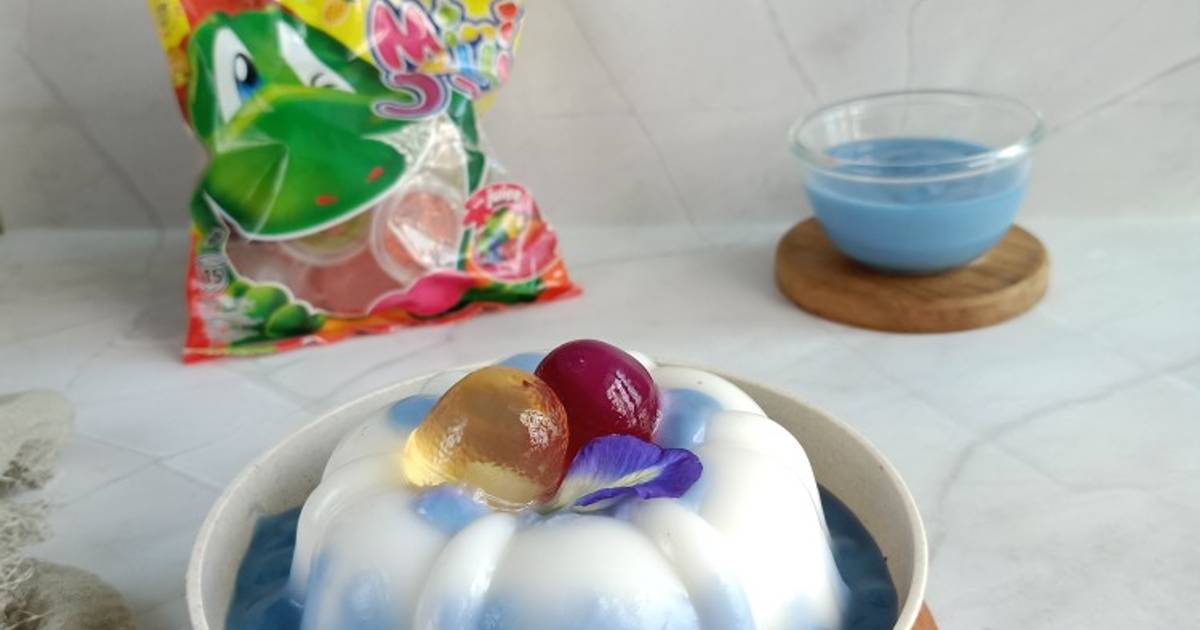 Resep Puding Jelly Kelapa Vla Bunga Telang oleh Isnawati - Cookpad