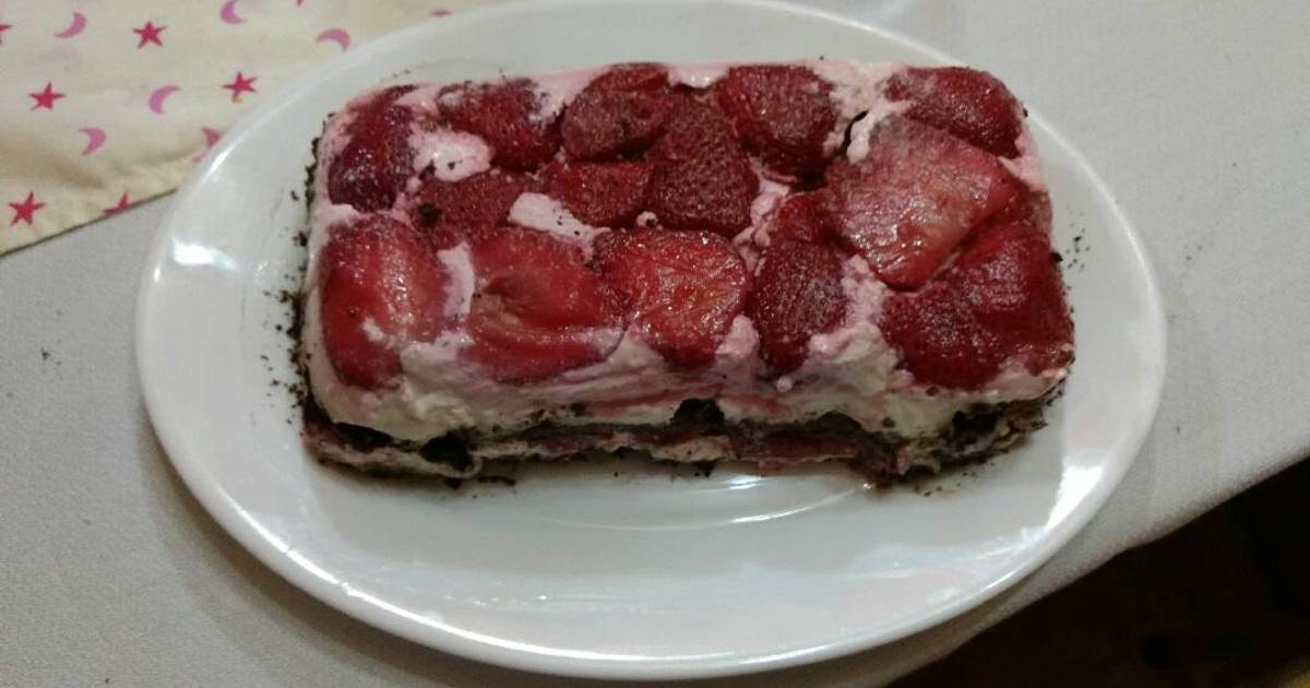 Cheesecake de frutilla Receta de Mauricio Aedo Sabugal- Cookpad