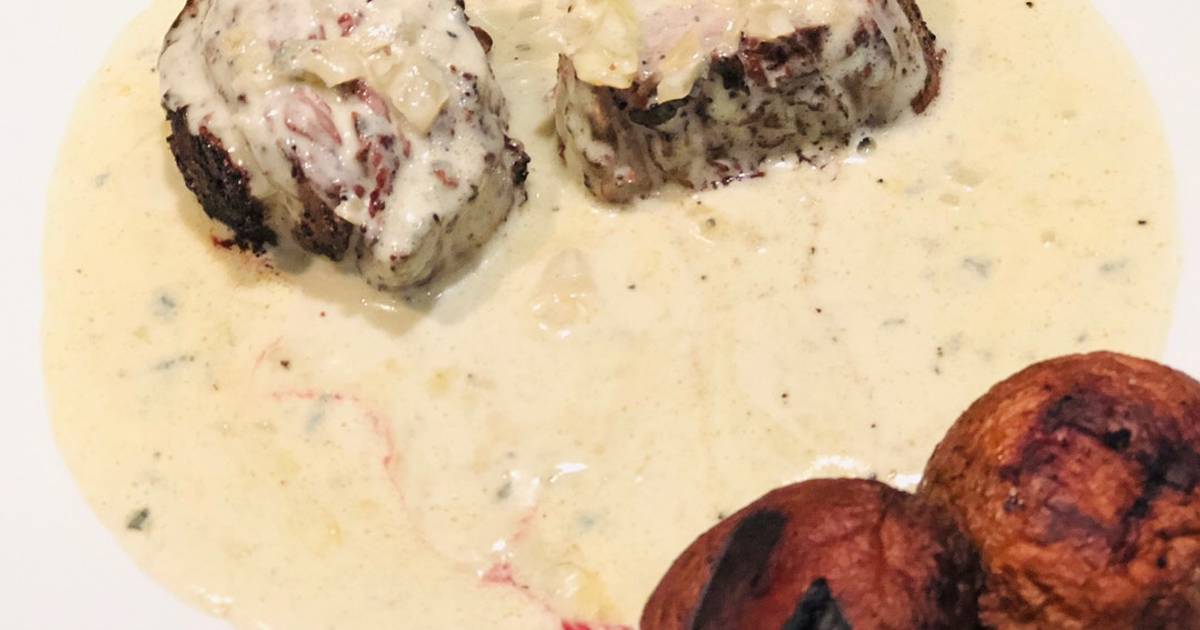 Lomo con salsa de queso azul - 13 recetas caseras- Cookpad