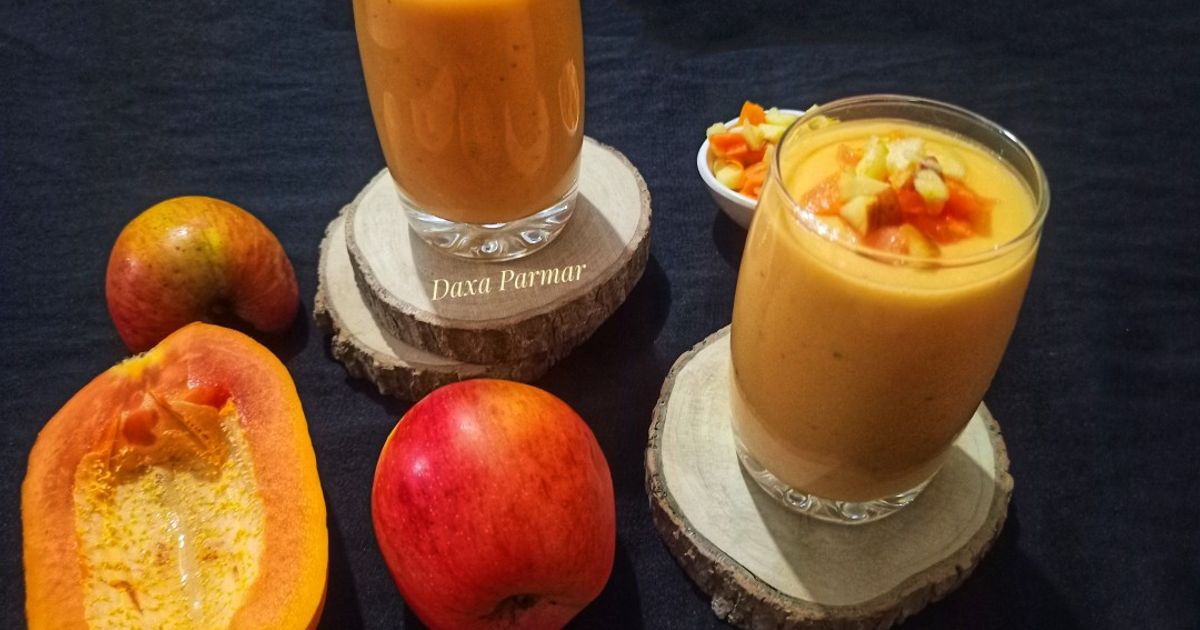 Apple Papaya Smoothie Recipe by Daxa Parmar - Cookpad