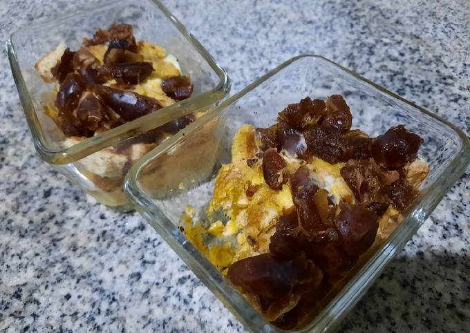 Resep Puding roti susu kambing kurma oleh Ummu Daffara - Cookpad