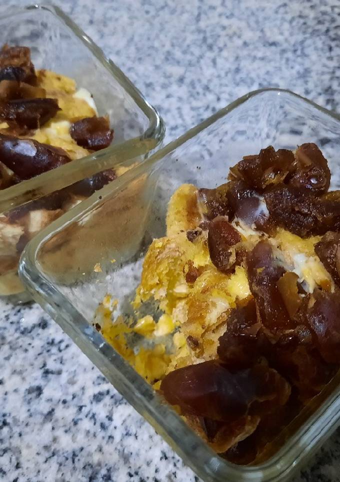 Resep Puding roti susu kambing kurma oleh Ummu Daffara - Cookpad