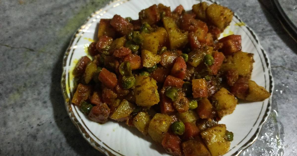 Gajar Aloo Matar Recipe by Deepank - Cookpad