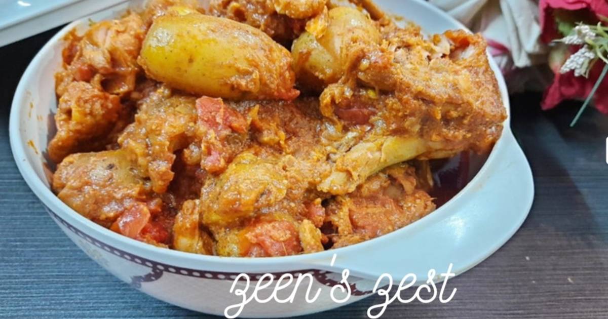 Chicken with Baby Potatoes or Aloo Chicken Recipe by ZMA - Cookpad