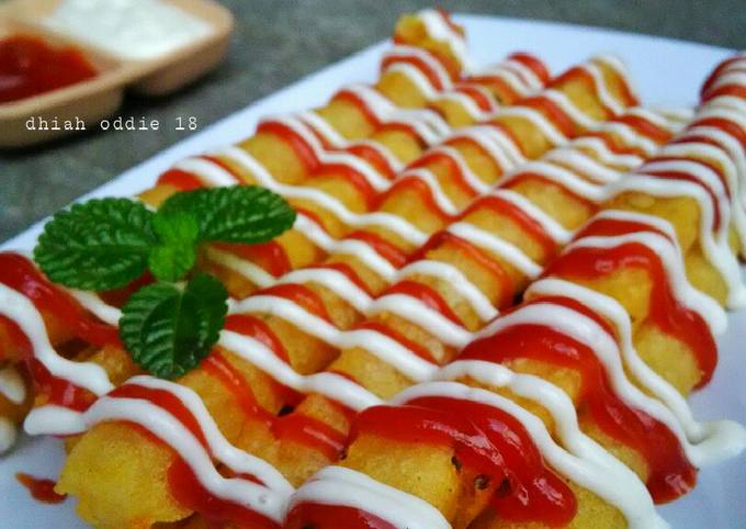 Resep Cheese Long Fries (Kentang Keju) oleh Dhiah Oddie - Cookpad