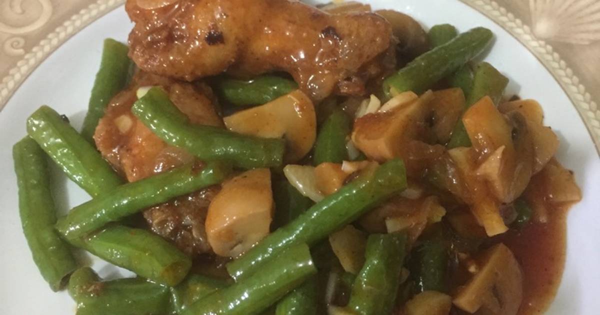 158 resep cah jamur kacang panjang chicken enak dan mudah - Cookpad