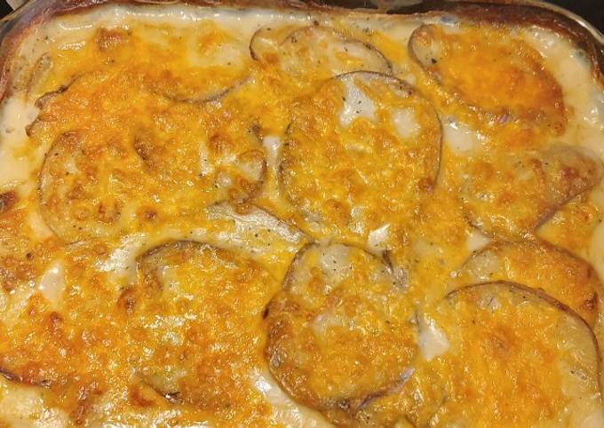 My creamy cheesy potato gratin Recipe by mandy - Cookpad