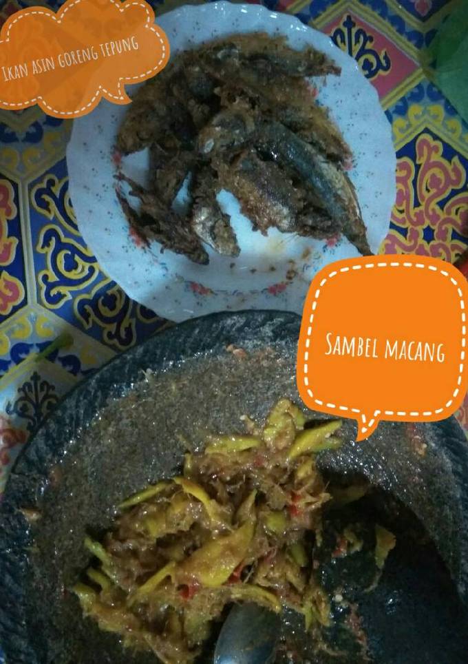 Resep Sambel Macang with Ikan Asin Goreng Tepung oleh Mama Samuel - Cookpad
