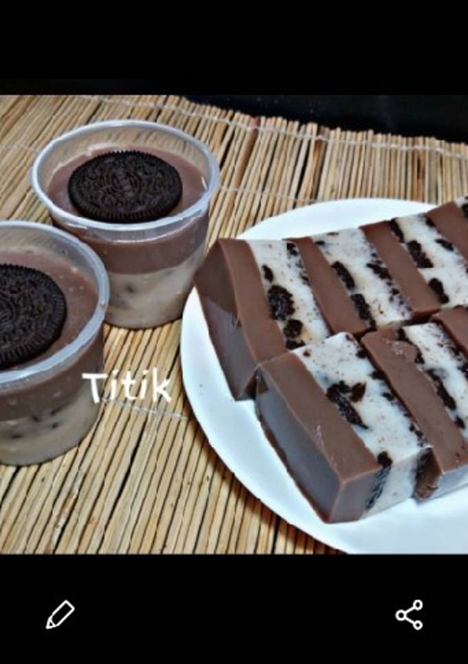 Resep Silky Puding Oreo Milo, 1 sachet agar-agar oleh Titik U - Cookpad