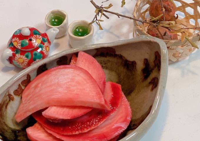 Japanese Red Radish Pickles Recipe by Aunty Eiko's international ...