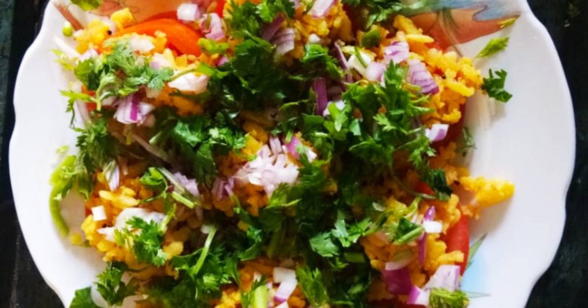 Leftover Poha tomato Chat Recipe by Varsha Madaiyar - Cookpad