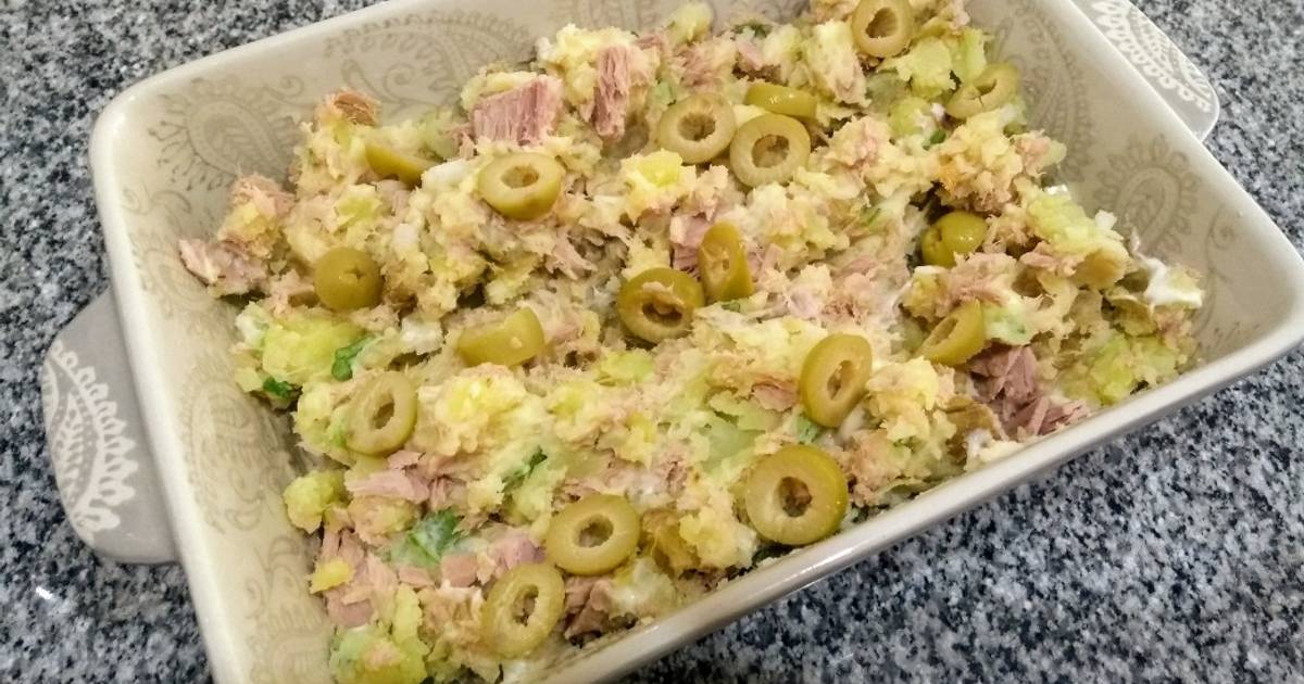 Puré de papa rústico con atún y aceituna Receta de Diana - Cookpad