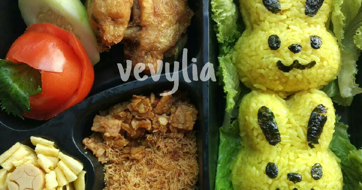 Resep Yellow Rice Bento (Bento Nasi Kuning) oleh Vevylia - Cookpad