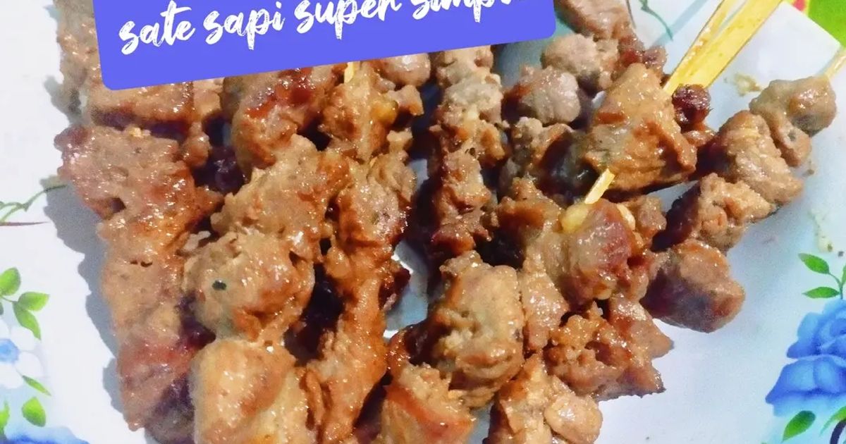 Resep Sate Sapi Super Simple oleh Lathifah Aja - Cookpad