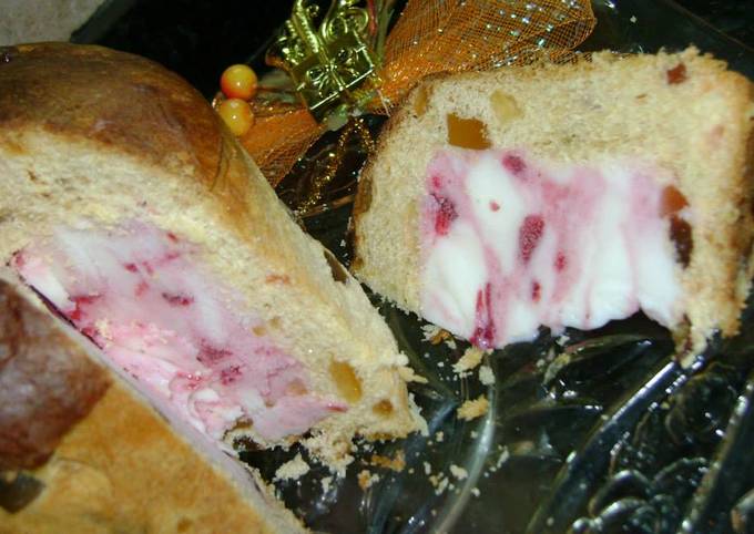 Pan dulce relleno con helado Receta de La profe Luisa- Cookpad