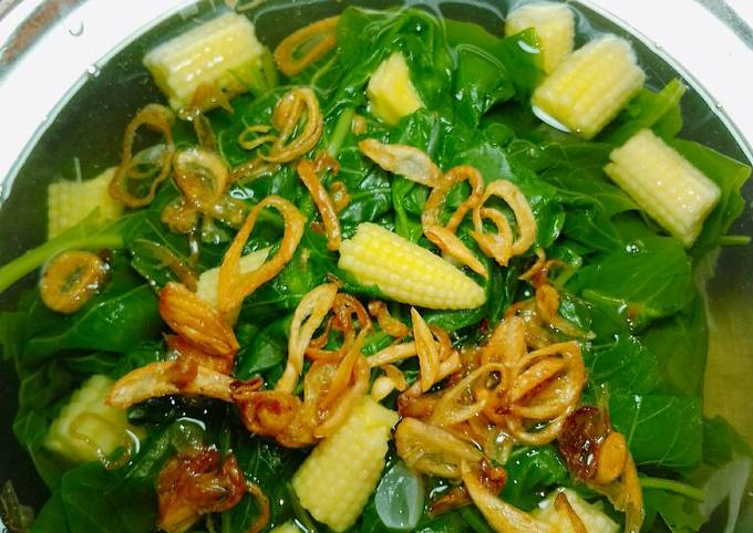 Resep Rebusan Bayam Jagung Mini oleh Putri Syawalani Hery Karni - Cookpad