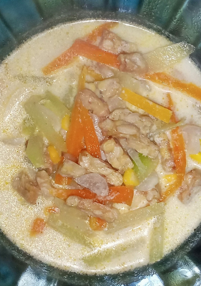 Resep Sayur Santan Tempe Dengan Labu, Wortel & Jagung Pipil oleh ...