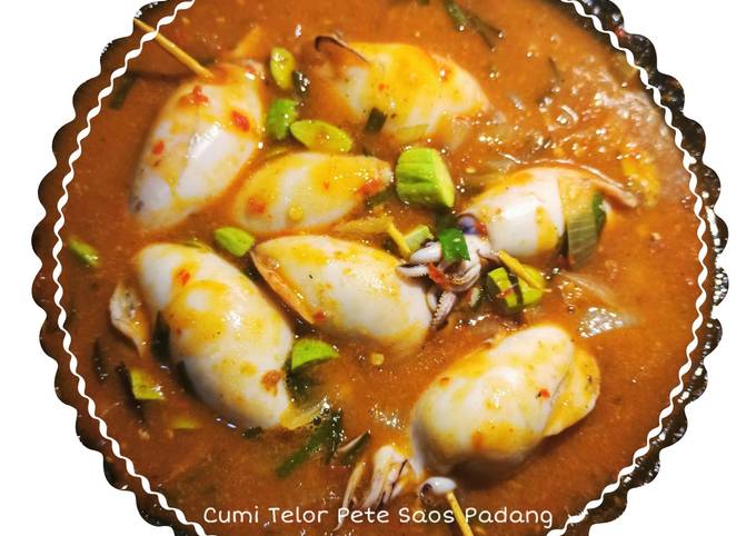 Resep Cumi Telur Pete Saos Padang oleh miratsaniaa - Cookpad