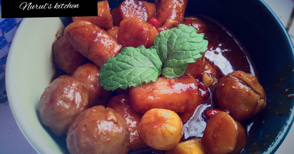 Resep Bakso sosis saus tiram oleh nurul - Cookpad