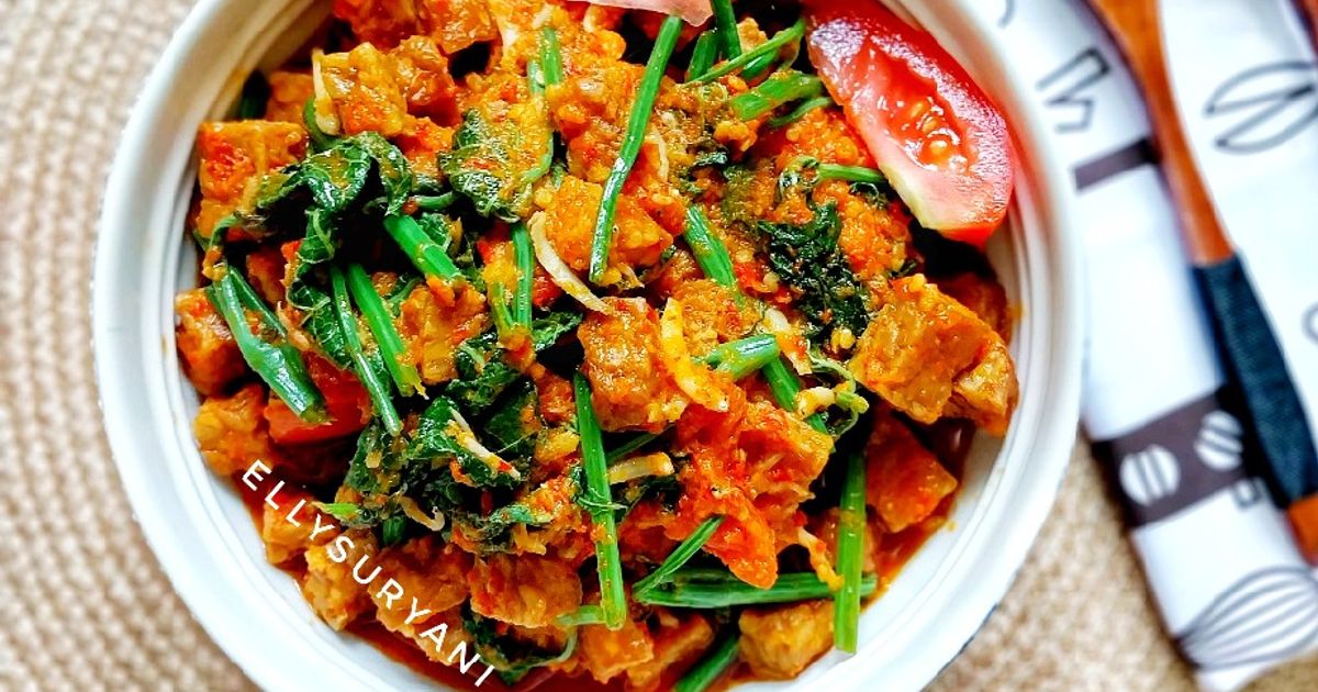 Resep Tumis Pedas Daun Labu Tempe Teri Yummy oleh Elly Suryani - Cookpad