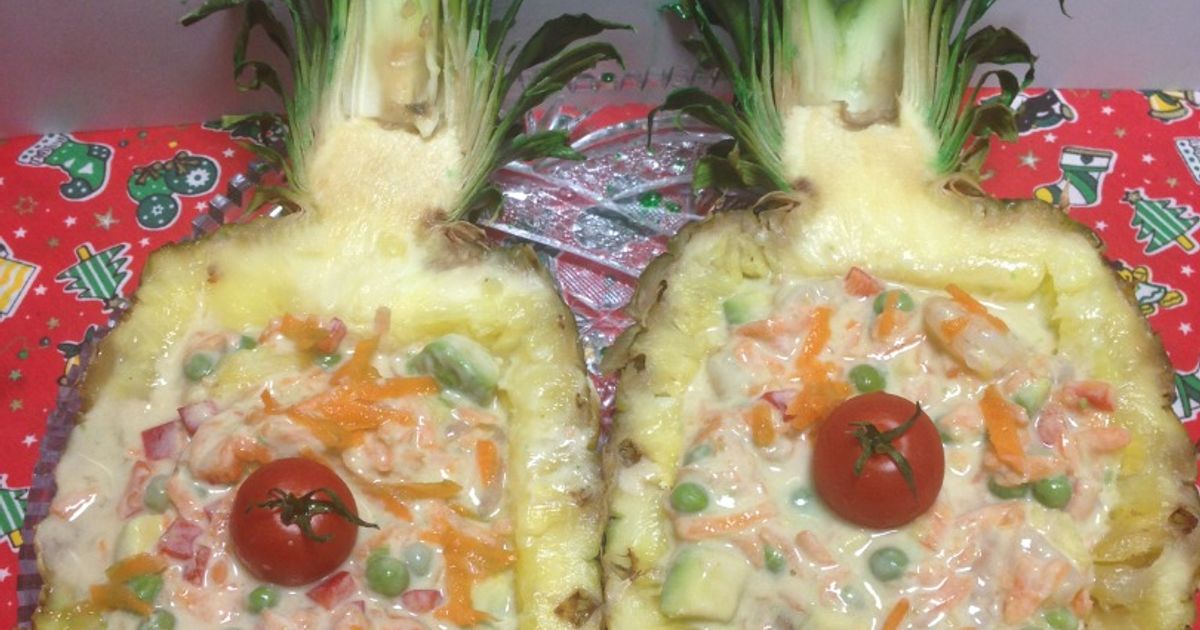 Ensalada De Piña Con Vegetales Y Mariscos Receta de yenit julia tajiri ...