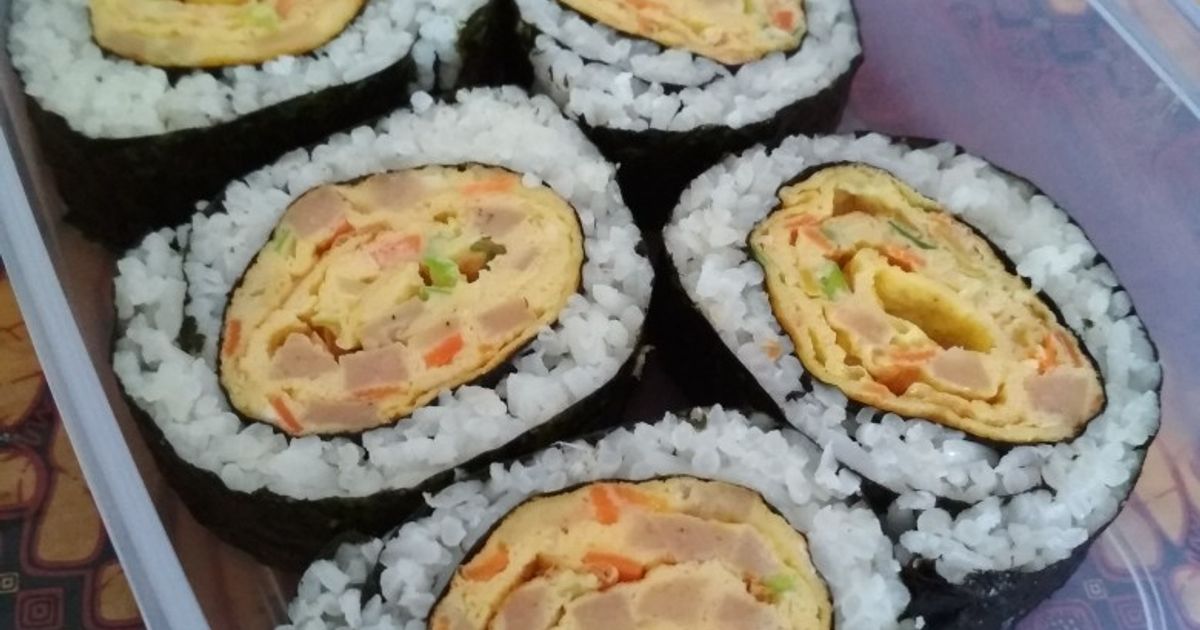 Resep kimbab telur dadar rumahan enak dan mudah - Cookpad