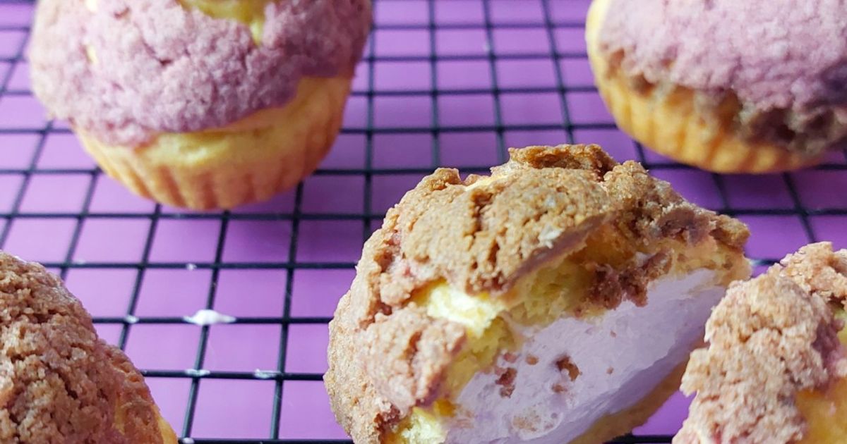 Resep Soes / Choux Au Craquelin / Sus Retak Warna Purple Ungu Lavender ...