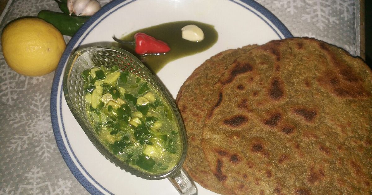 Lehsan Methi With Bajre Ki Roti Recipe by Shabbir Dalal - Cookpad