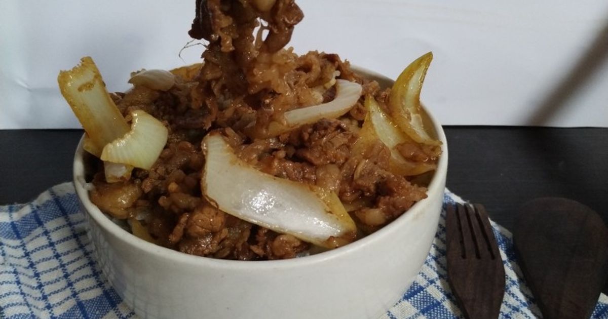 Resep Gyudon / Beef Bowl (Daging Sapi Masak Bombay Ala Yo**I*Oya) oleh ...