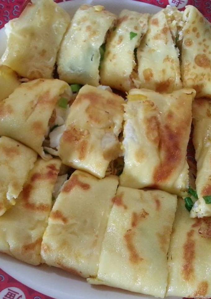 Resep Dan Ping (Taiwanese pancake with egg & cheese) 起司蛋餅 oleh Sanni ...