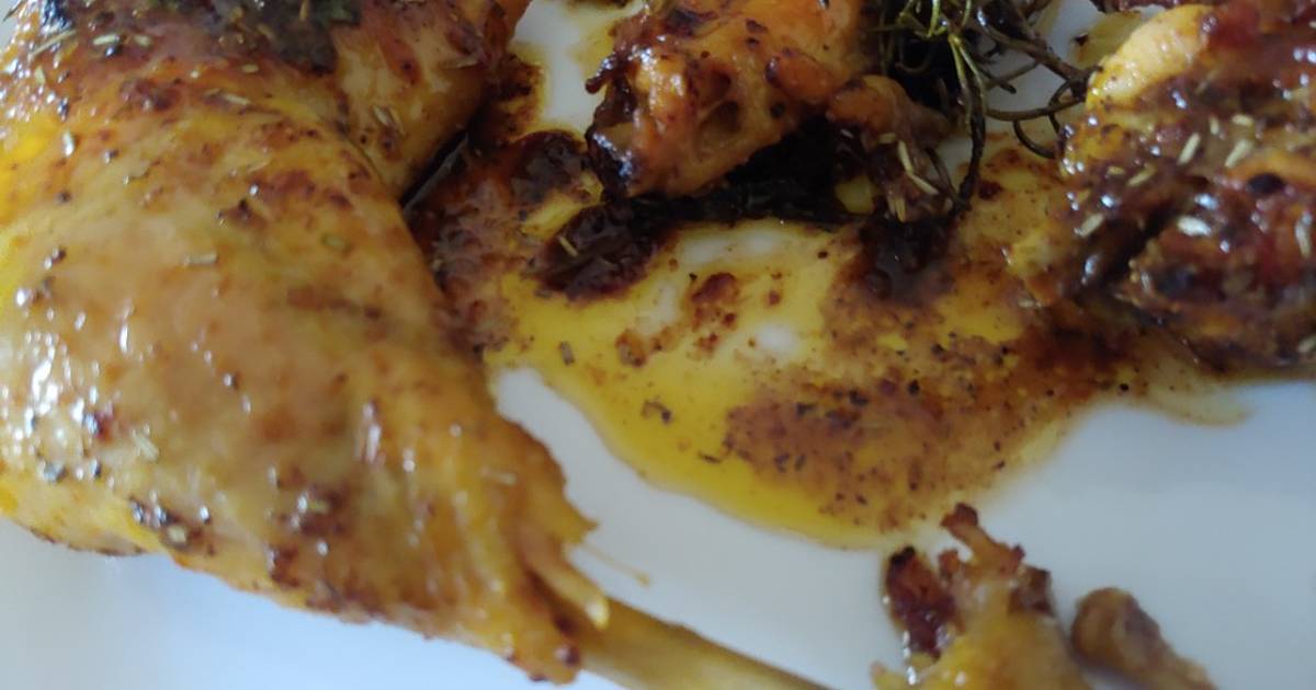 Pollo al Ast con Romero,tomillo,hierbuena,perejil,clavo, 🍋 y especies ...